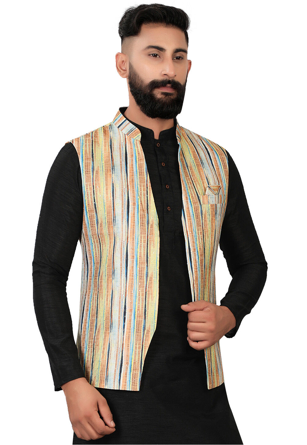 Buy Digital Printed Rayon Nehru Jacket in Multicolor Online : MHG2214 ...