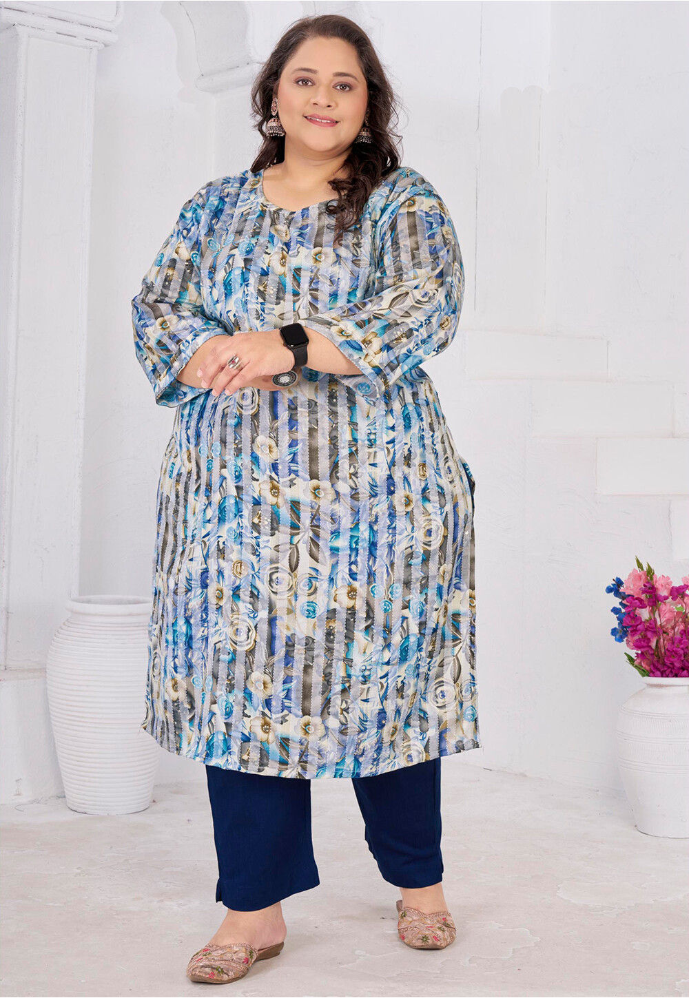 Buy Digital Printed Rayon Straight Kurta in Multicolor Online : TWJ6214 ...