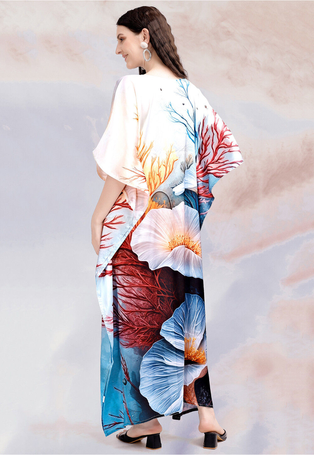 Buy Digital Printed Satin Kaftan in Multicolor Online : TDP790 - Utsav ...