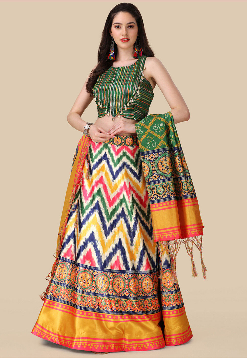 Buy Digital Printed Satin Lehenga in Multicolor Online : LQY2635 ...