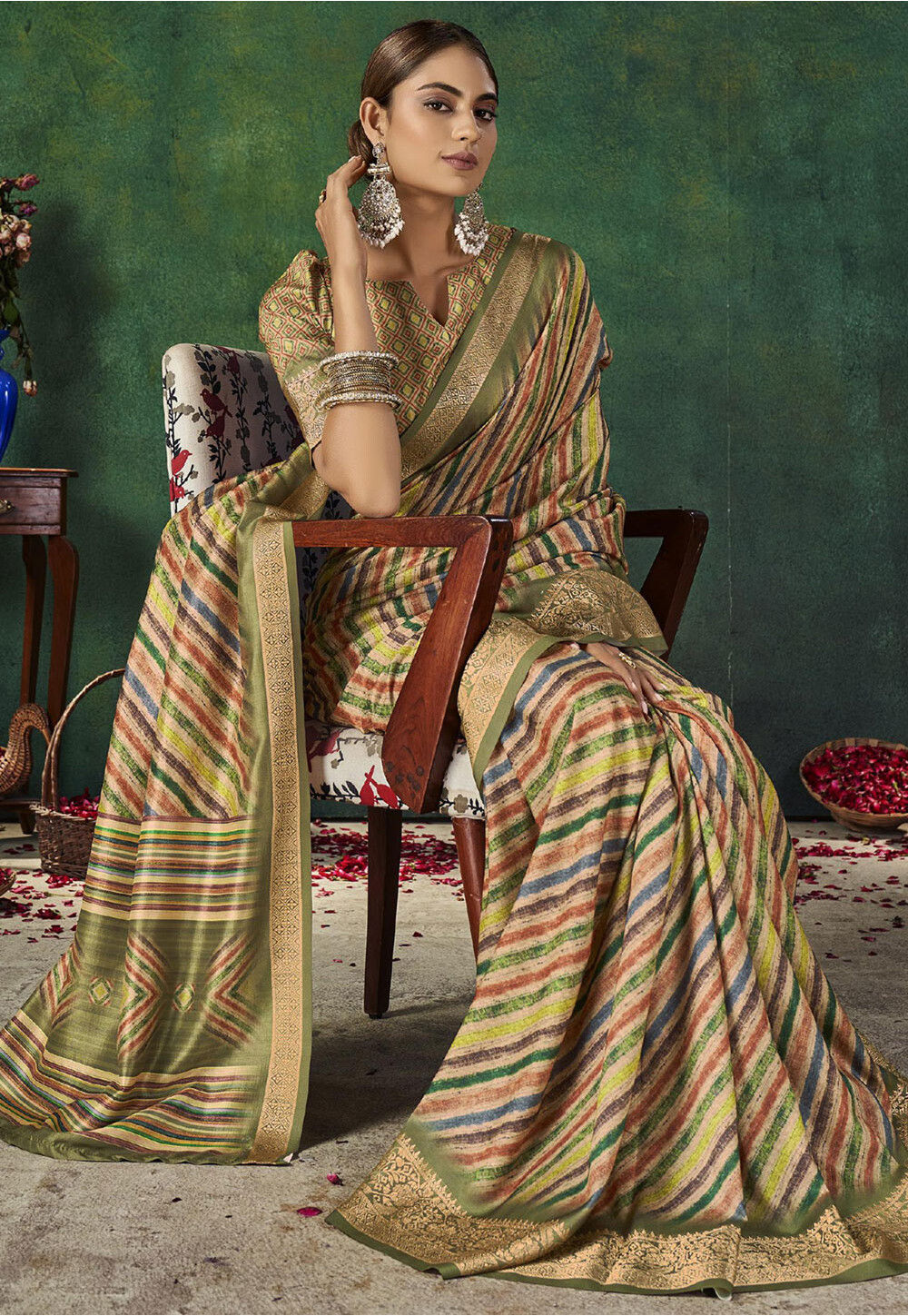 Buy Digital Printed Tussar Silk Saree in Multicolor Online : SEW15506 ...