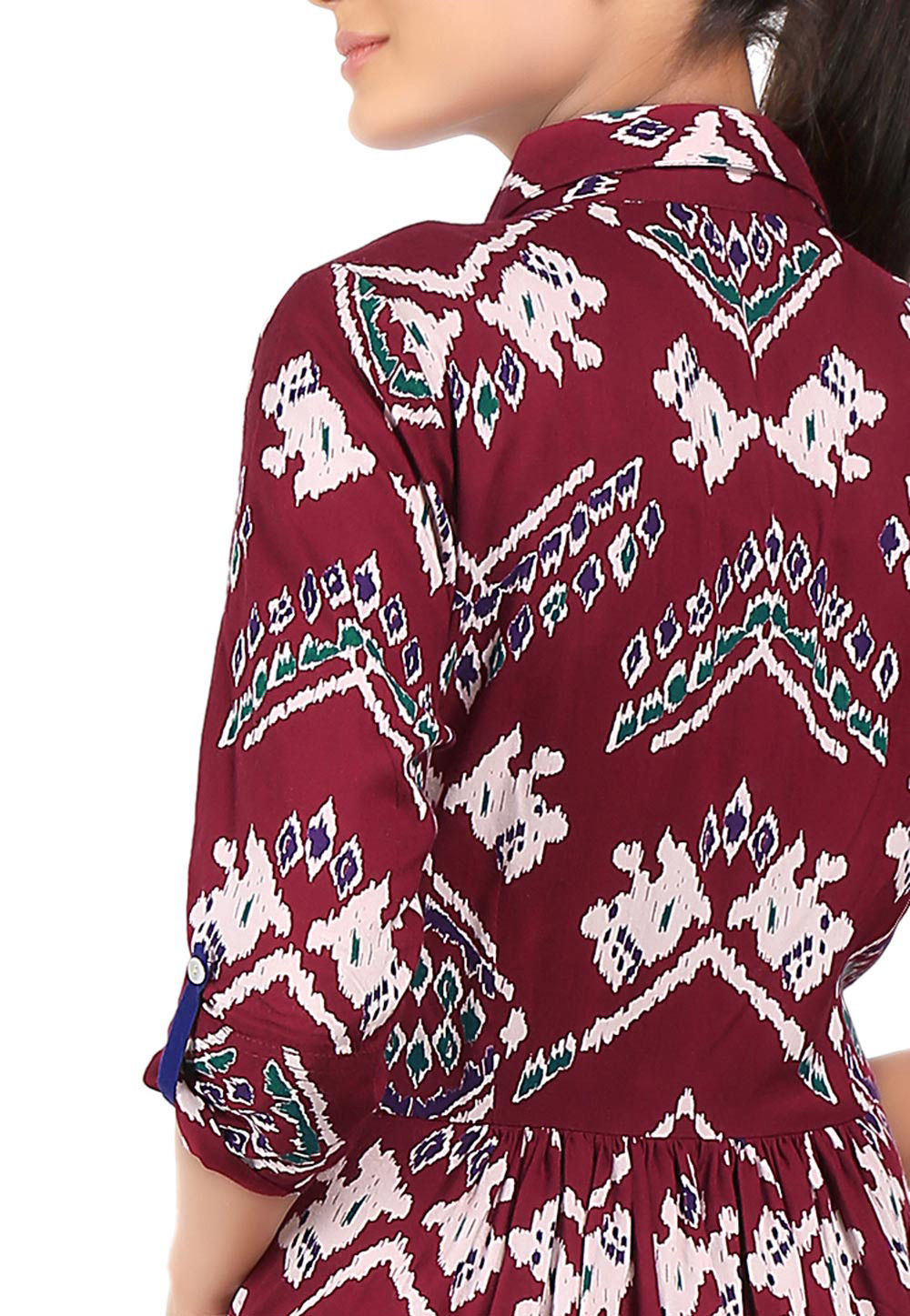 Buy Digital Printed Viscose Dress in Maroon Online : TUC296 - Utsav Fashion