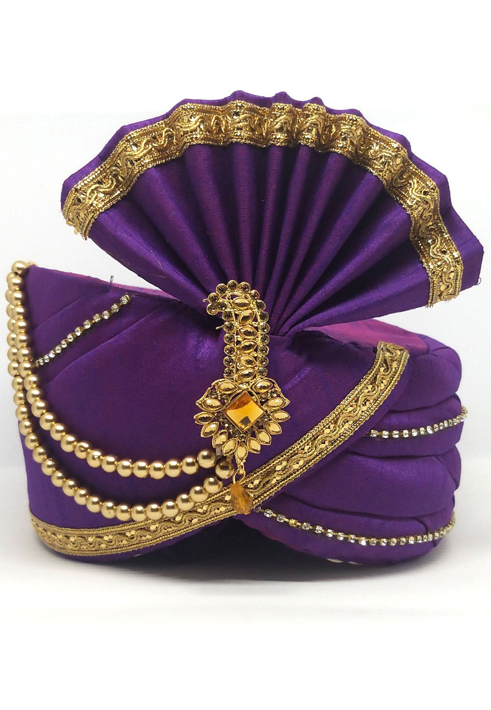 Buy Embellished Dupion Silk Turban in Purple Online : MGM193 - Utsav ...