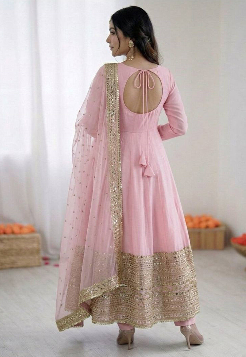 Buy Embroidered Art Silk Anarkali Suit in Pink Online : KGF6701 - Utsav ...