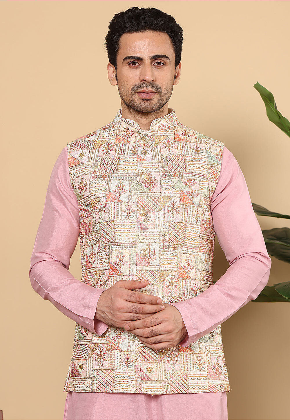 Buy Embroidered Art Silk Nehru Jacket in Off White Online : MNR17 ...