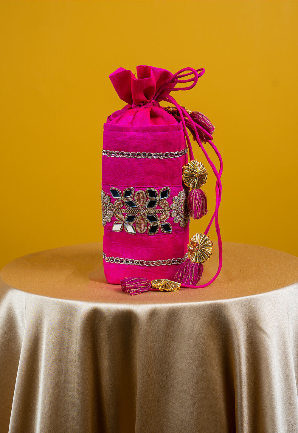 Buy Embroidered Art Silk Potli Bag in Fuchsia Online : DMQ248 - Utsav ...