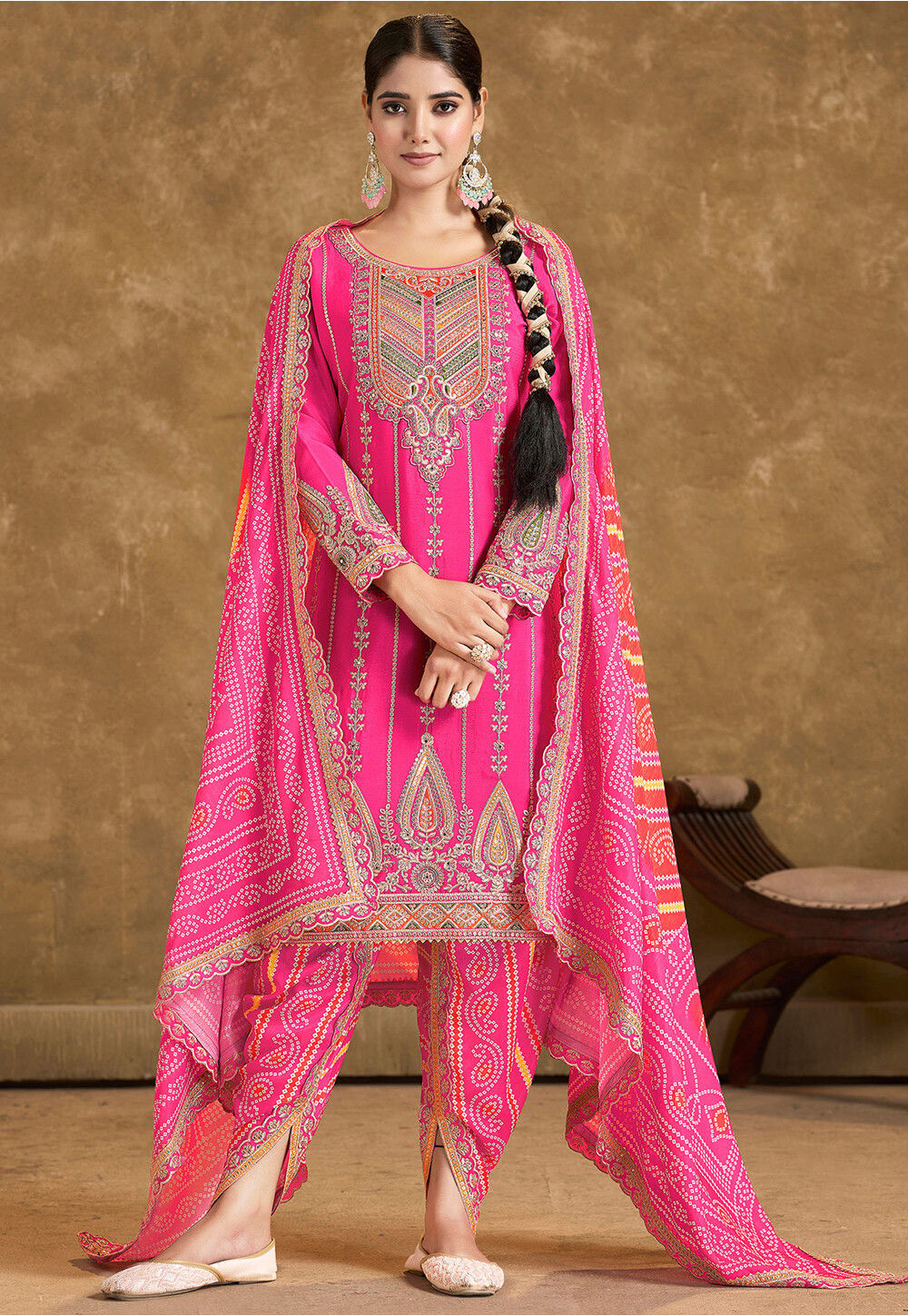 Buy Embroidered Chinon Chiffon Punjabi Suit in Pink Online : KCH14331 ...