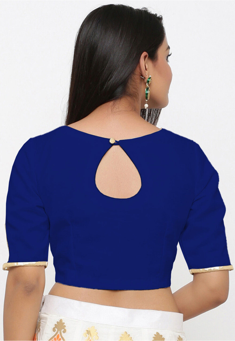 Buy Embroidered Cotton Silk Blouse in Royal Blue Online : DBU937 ...