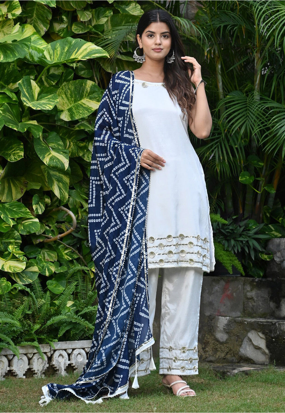 Buy Embroidered Crepe Pakistani Suit in White Online : KXT216 - Utsav ...