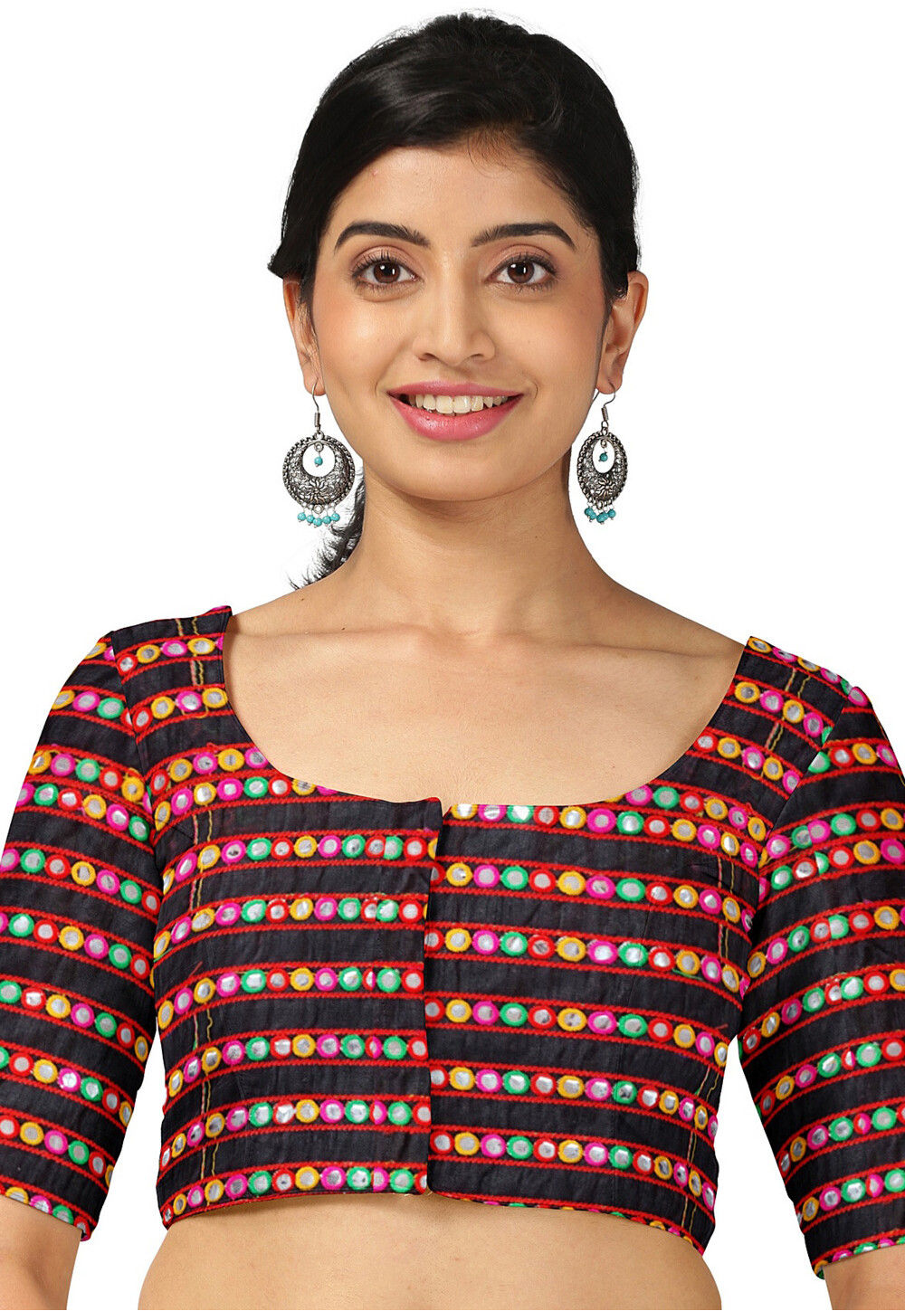 Buy Embroidered Dupion Silk Blouse in Black Online : DBU927 - Utsav Fashion