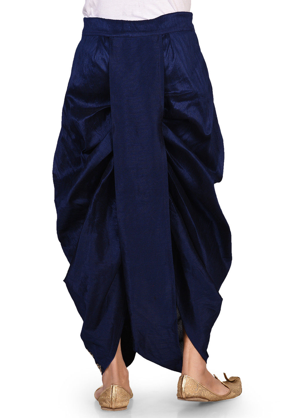 Buy Embroidered Dupion Silk Dhoti in Navy Blue Online : MPC962 - Utsav ...