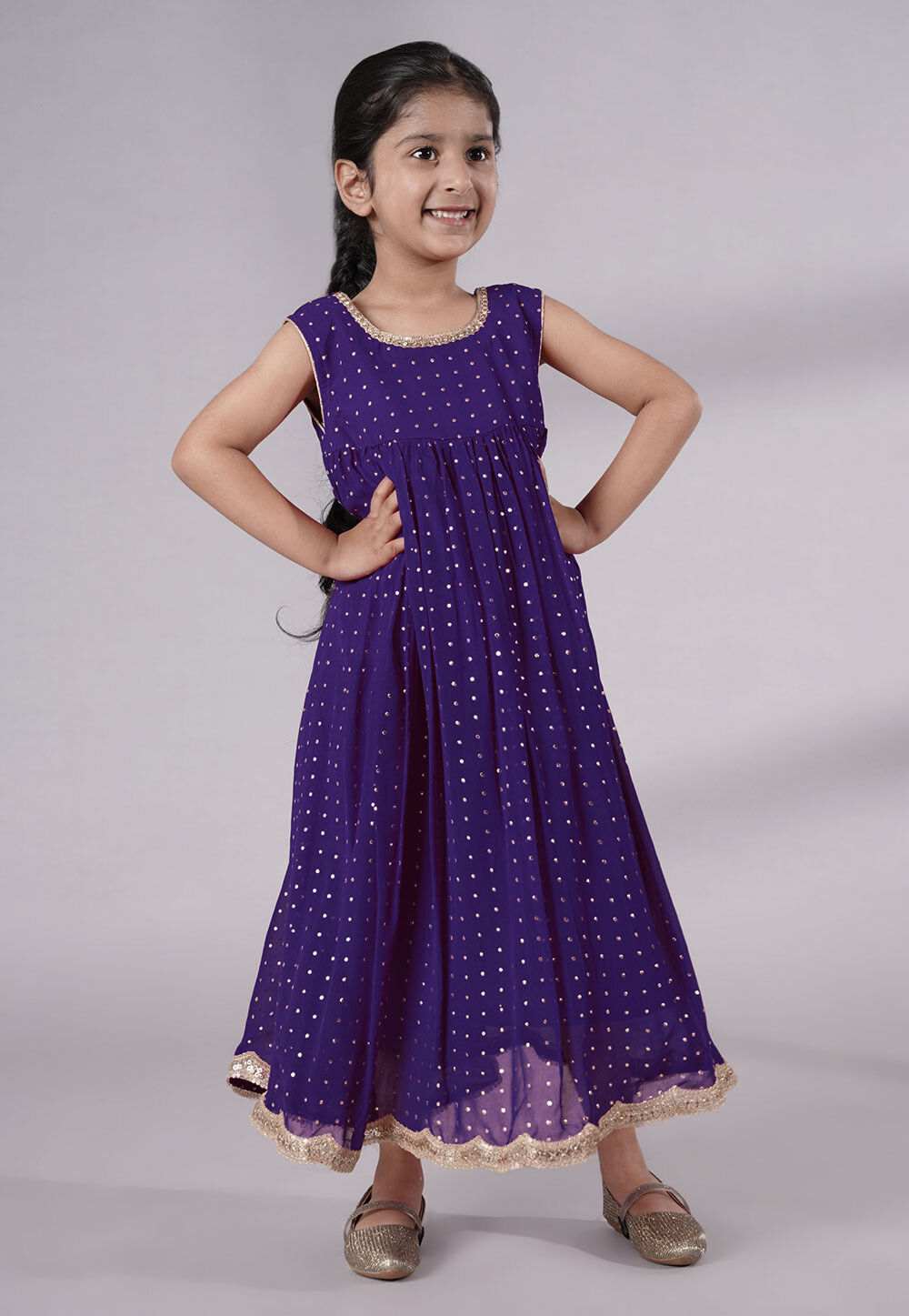Buy Embroidered Georgette Maxi Dress in Dark Purple Online : UFC153 ...