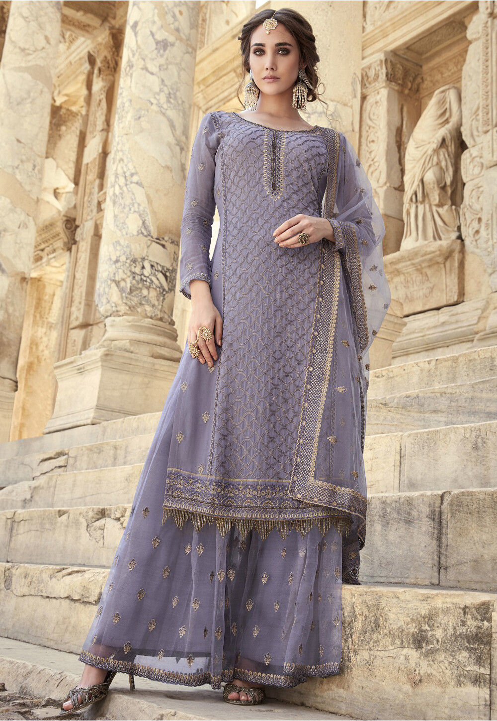 light purple color dress pakistani