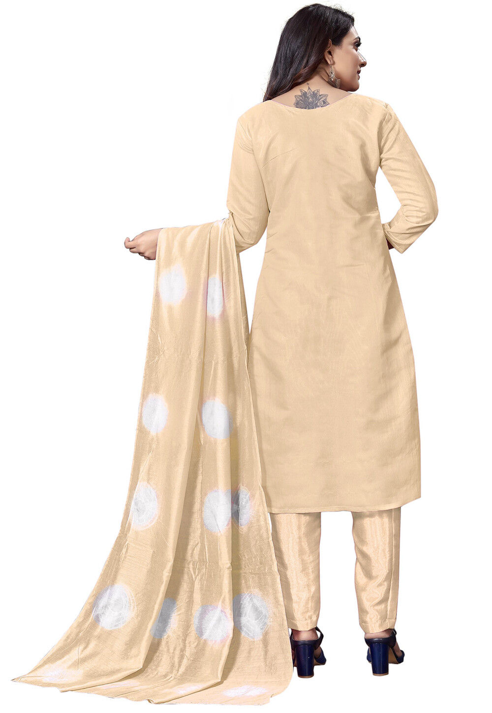 Buy Embroidered Modal Silk Pakistani Suit in Beige Online : KJC1821 ...