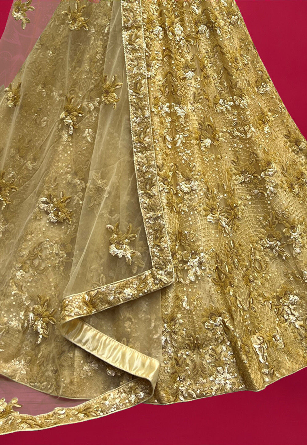 Buy Embroidered Net Lehenga in Yellow Online : LSG229 - Utsav Fashion