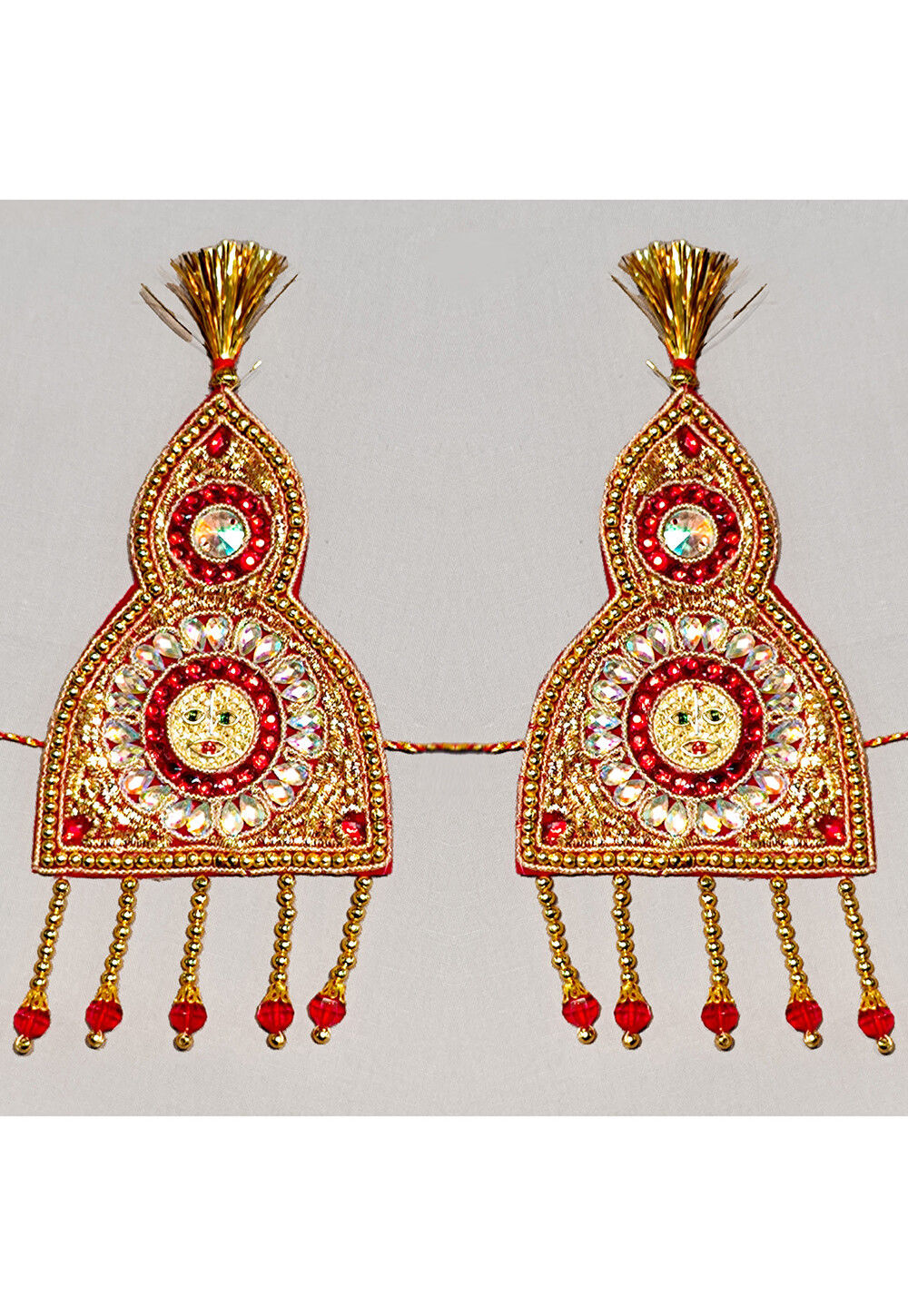 Buy Embroidered Velvet Sevra Set in Red Online : MTE1251 - Utsav Fashion