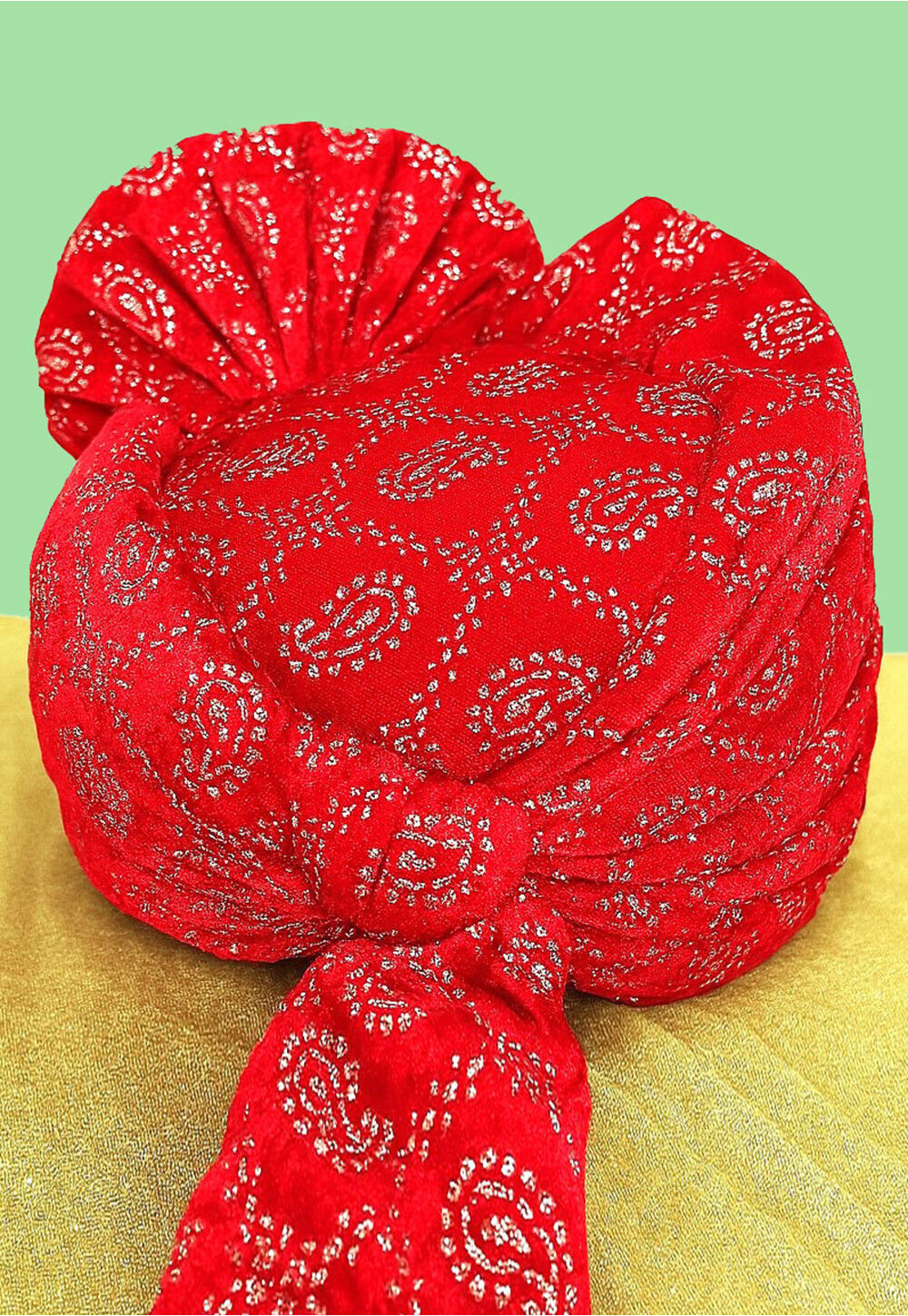 Buy Foil Printed Velvet Kids Turban in Red Online : UNJ2654 - Utsav Fashion