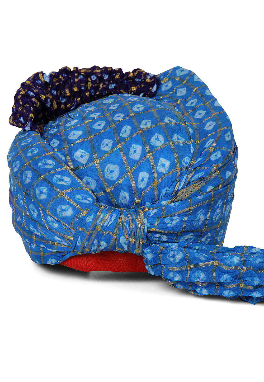 Buy Ghatchola Art Silk Turban in Light Blue and Navy Blue Online ...