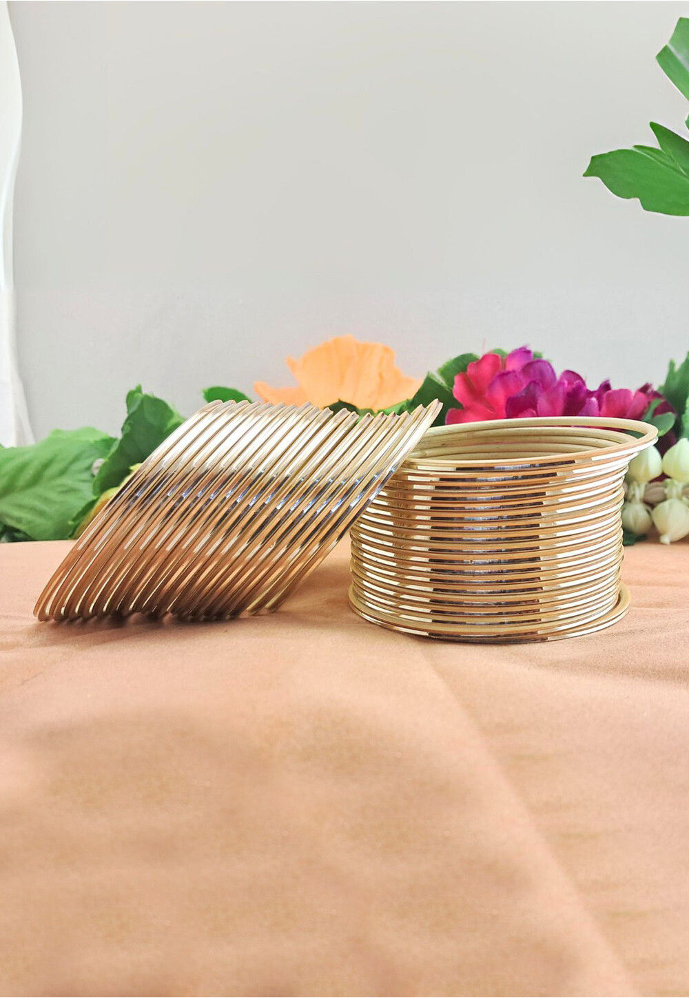 Buy Golden Polished Bangle Set Online : JVK8624 - Utsav Fashion