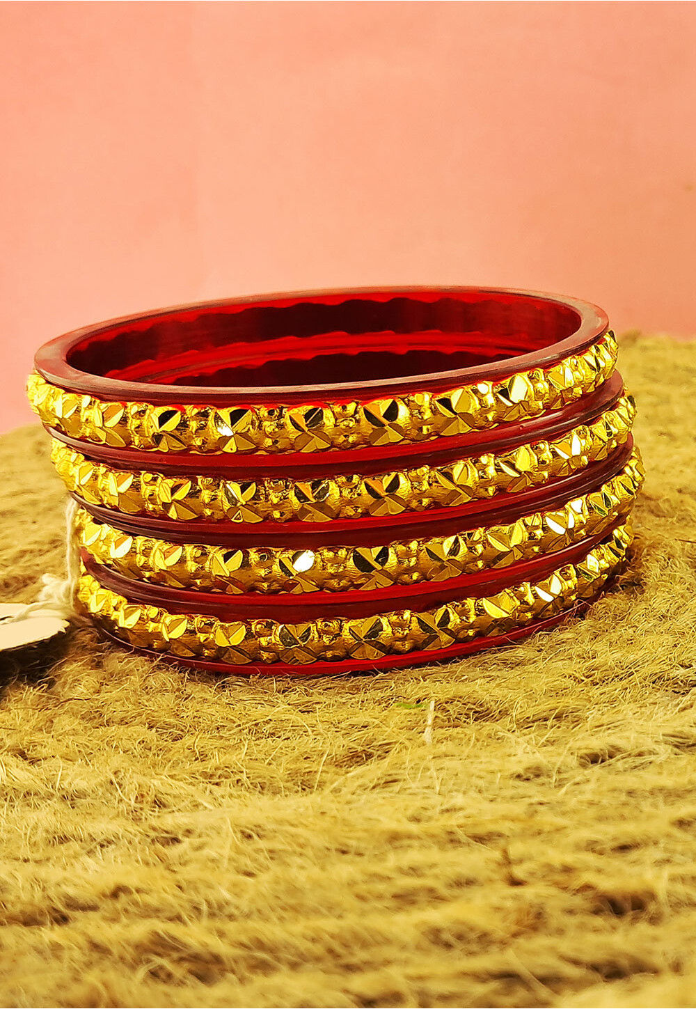 Buy Golden Polished Bangle Set Online : JVK8679 - Utsav Fashion