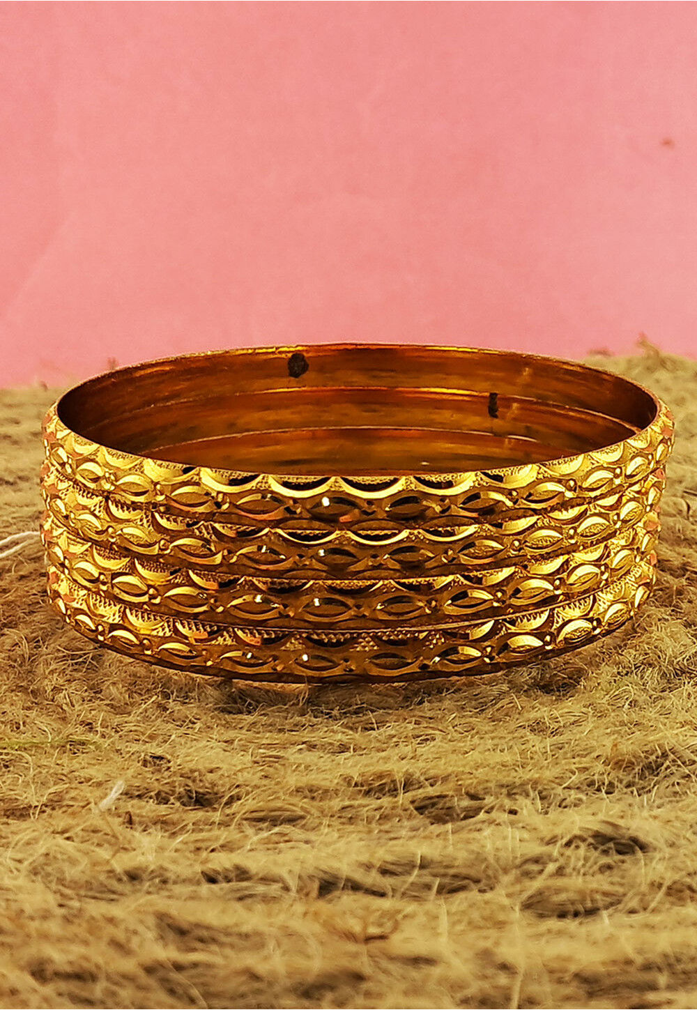 Buy Golden Polished Bangle Set Online : JVK8687 - Utsav Fashion