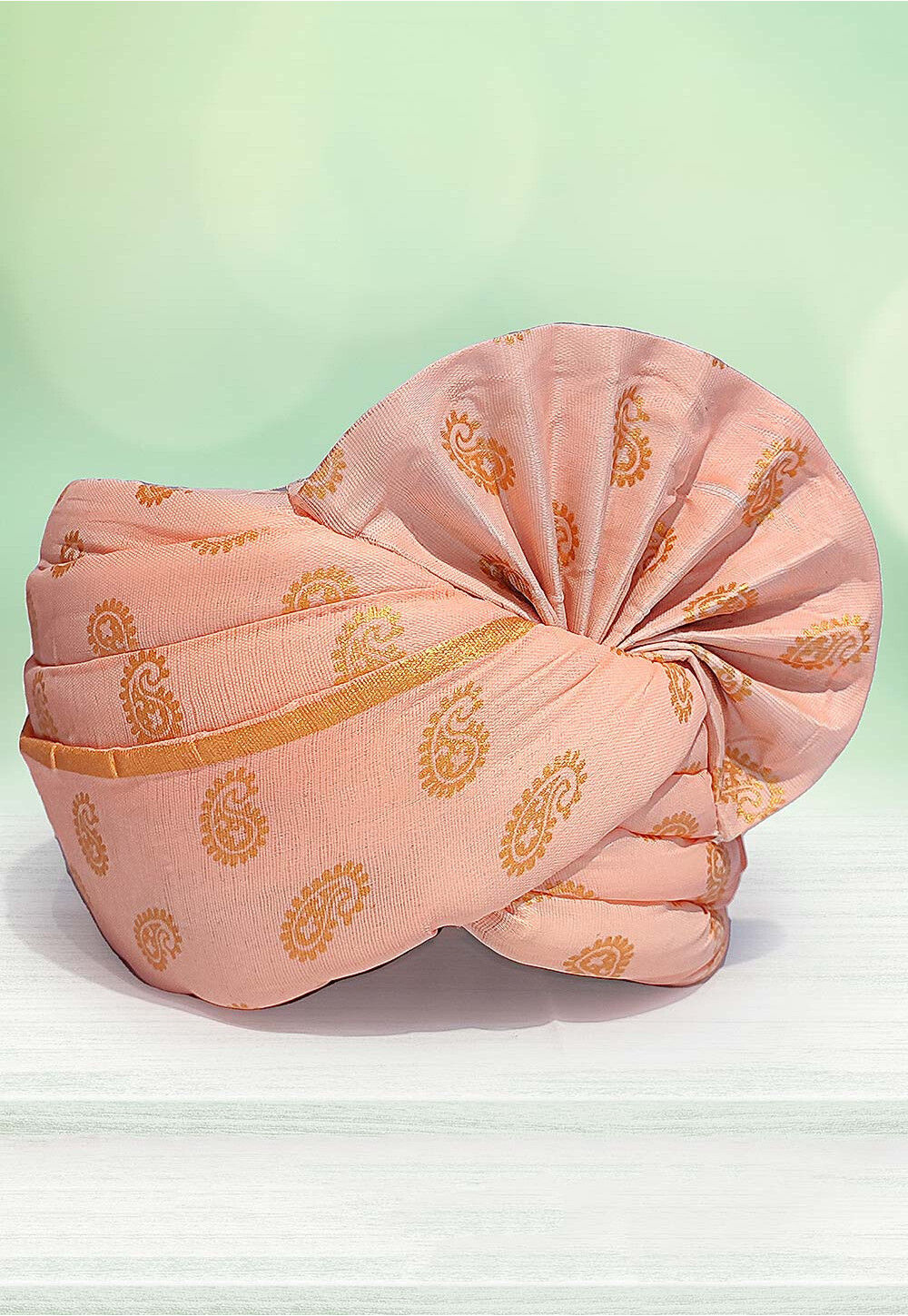 Buy Golden Printed Cotton Kids Turban in Peach Pink Online : UNJ1647 ...