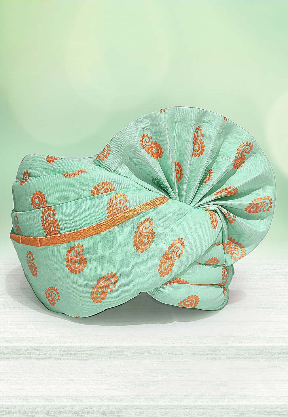 Buy Golden Printed Cotton Kids Turban in SEA GREEN Online : UNJ1651 ...