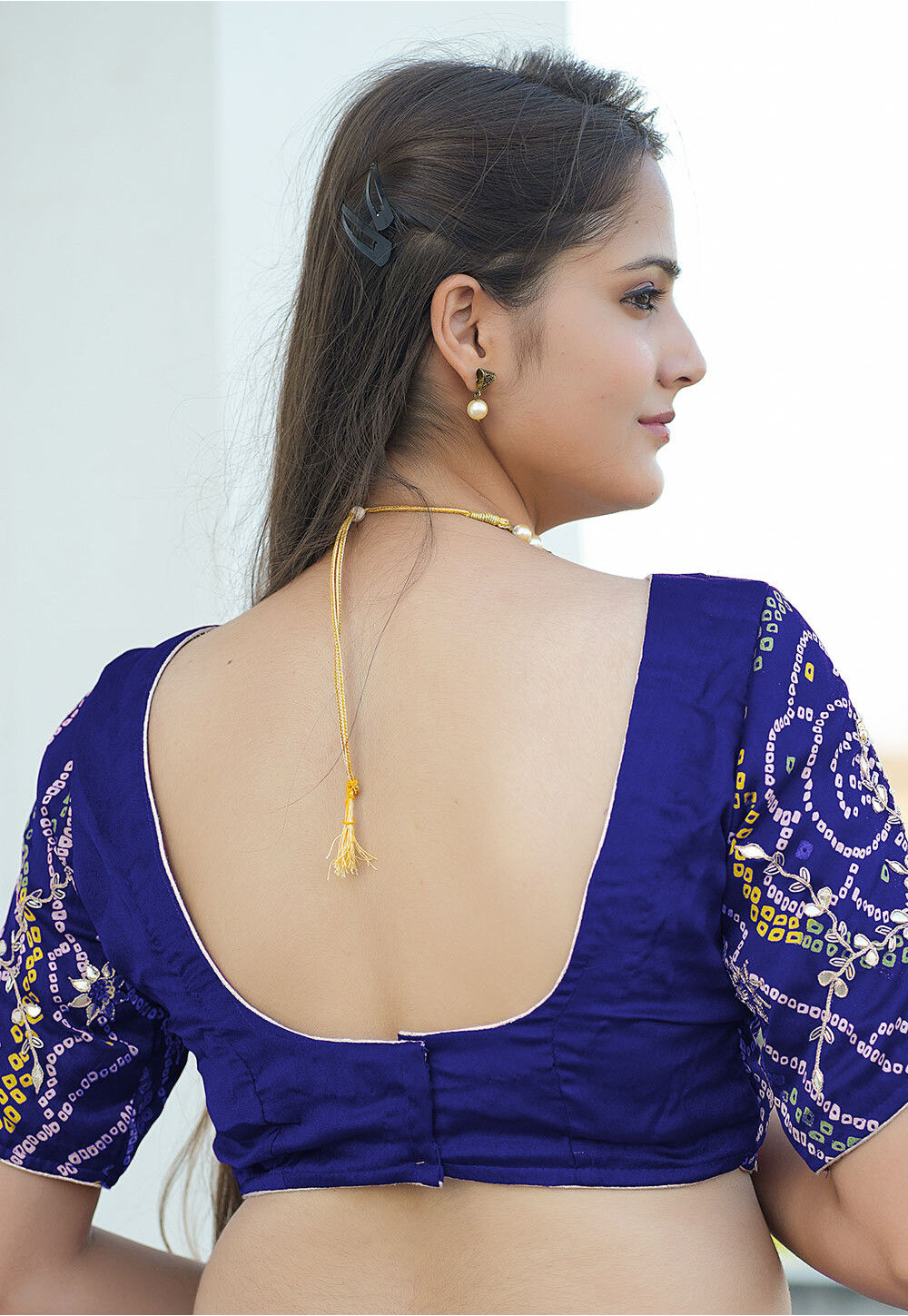 Buy Gota Patti Crepe Blouse in Royal Blue Online : DBU1072 - Utsav Fashion