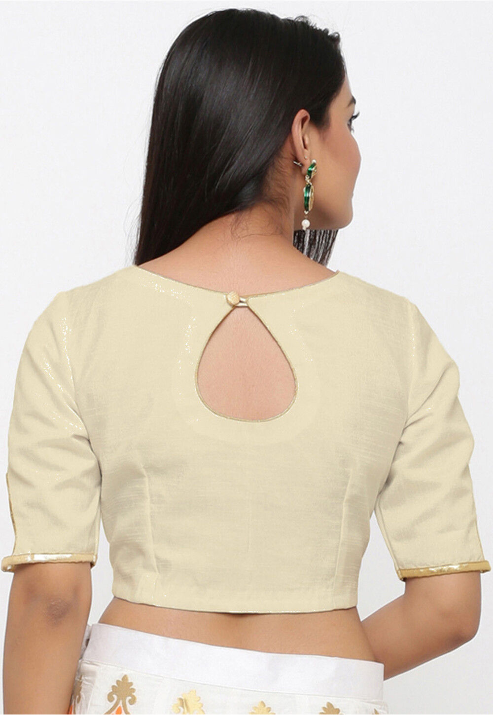 Buy Gota Patti Dupion Silk Blouse in Beige Online : DBU954 - Utsav Fashion