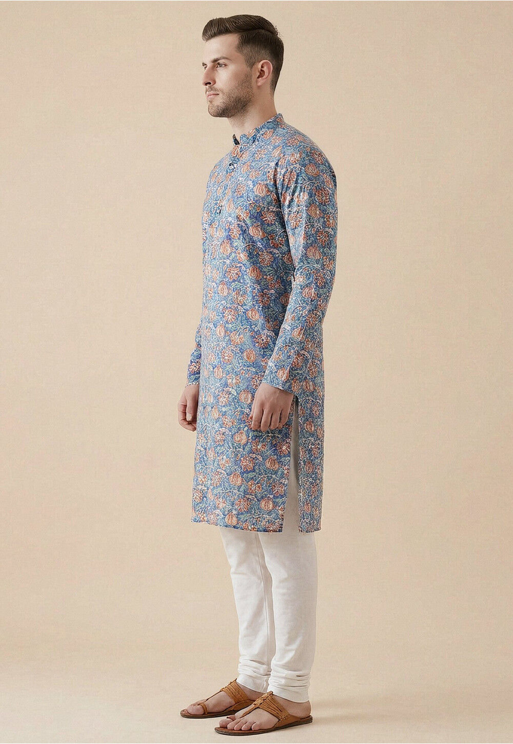Buy Hand Block Printed Cotton Kurta Set in Blue Online : MTE2888 ...