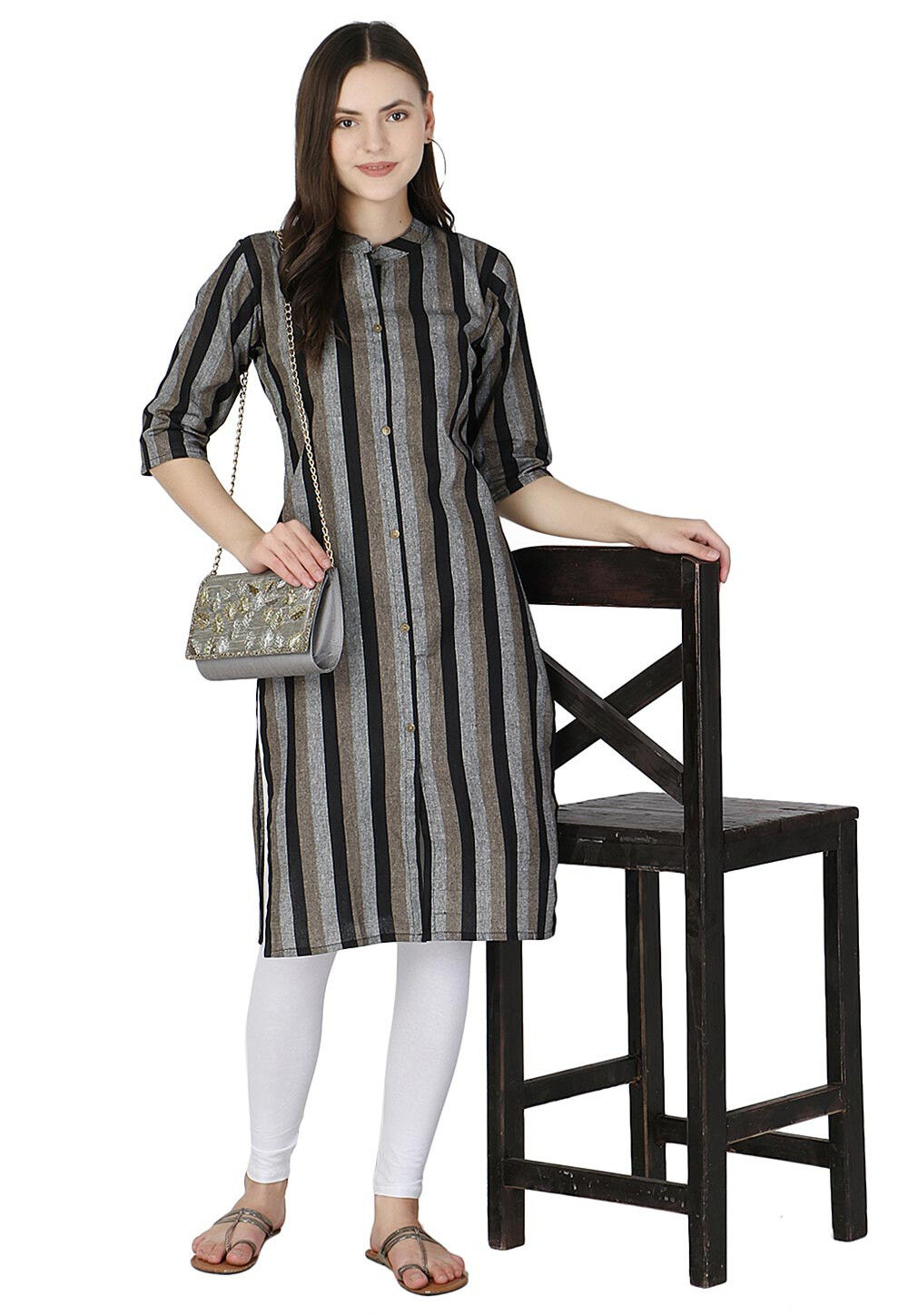 Buy Hand Embroidered Dupion Silk Rectangular Clutch Bag in Grey Online ...