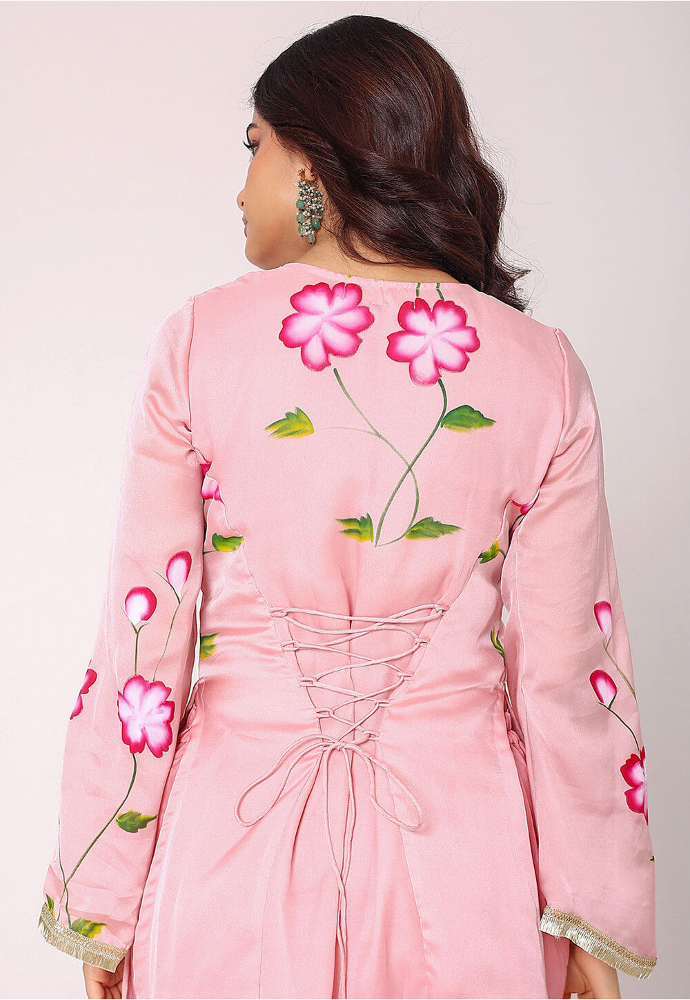 Buy Hand Painted Satin Pakistani Suit in Pink Online : KKZ72 - Utsav ...