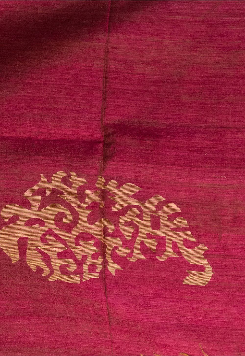 Buy Handloom Jamdani Pure Matka Silk Saree in Light Yellow and Magenta ...