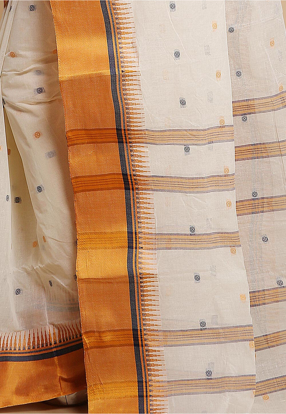 Buy Handloom Pure Cotton Tant Saree in Off White Online : SUUA723 ...