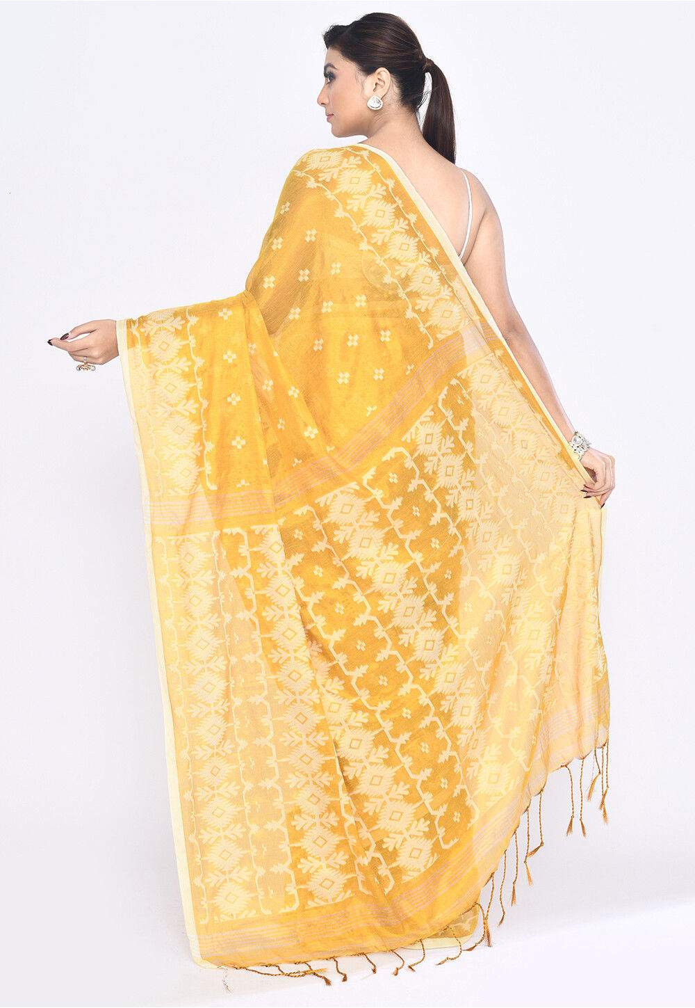 Buy Handloom Tissue Saree in Yellow Online : SBE844 - Utsav Fashion