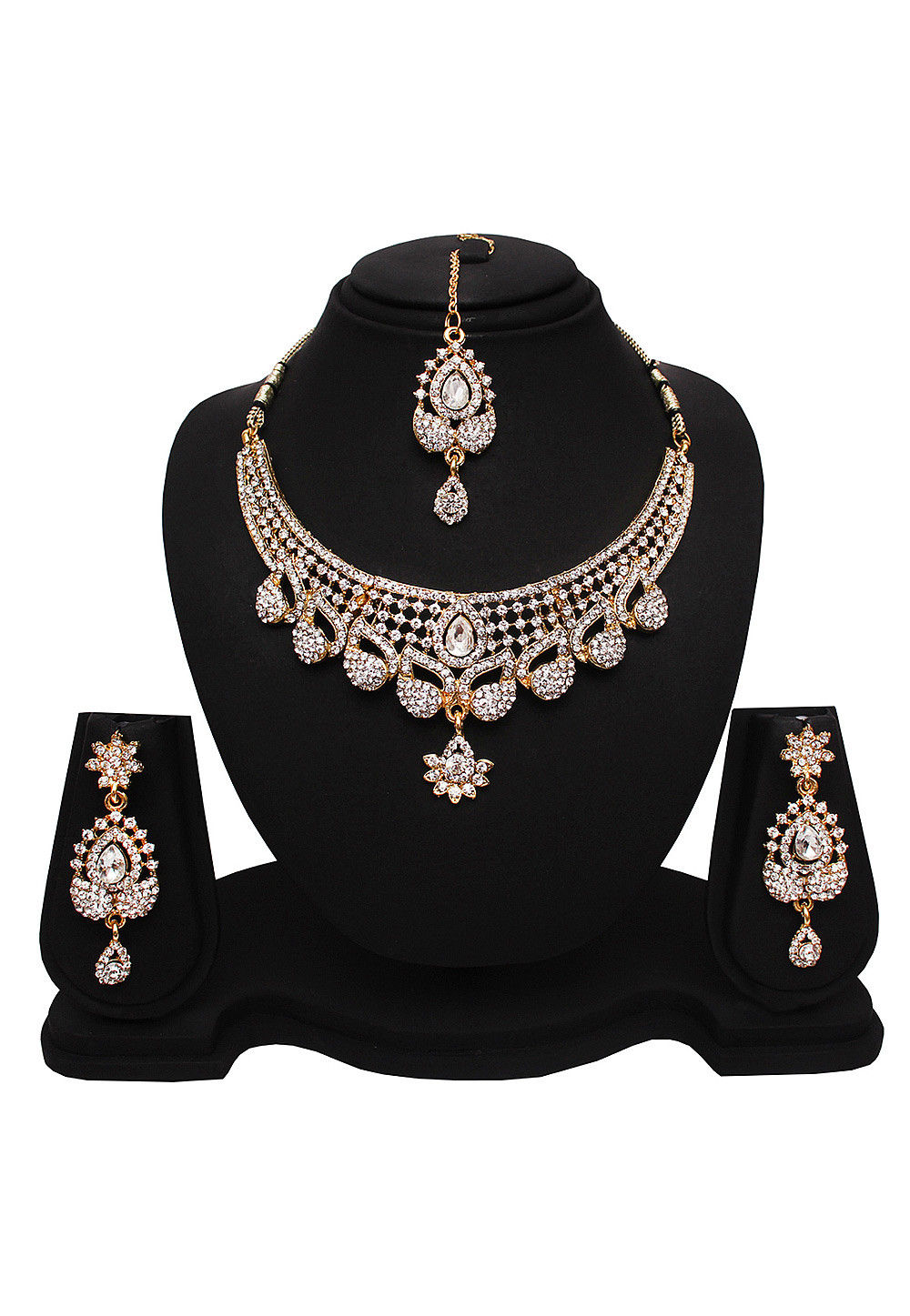 Buy Stone Studded Necklace Set Online : JXM246 - Utsav Fashion