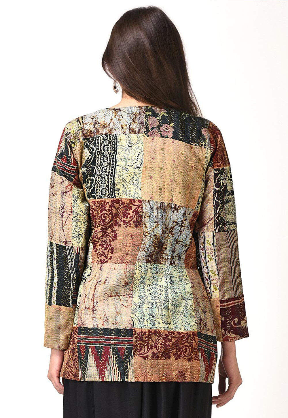Buy Kantha Pure Silk Jacket in Multicolor Online : TXL113 - Utsav Fashion
