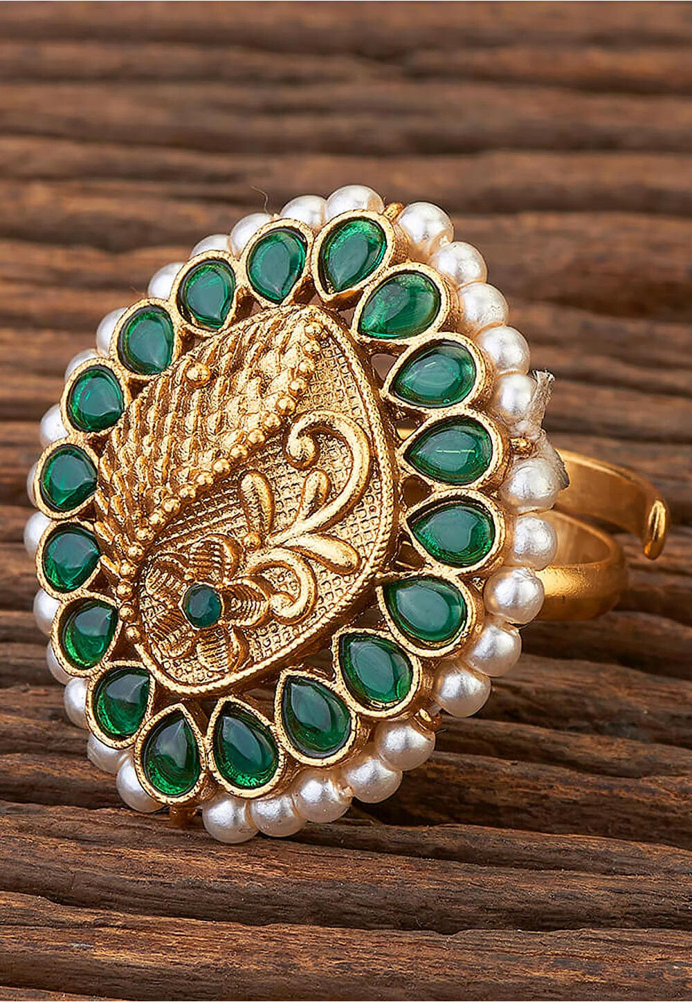 Buy Kemp Stone Studded Adjustable Ring Online : JKC7437 - Utsav Fashion
