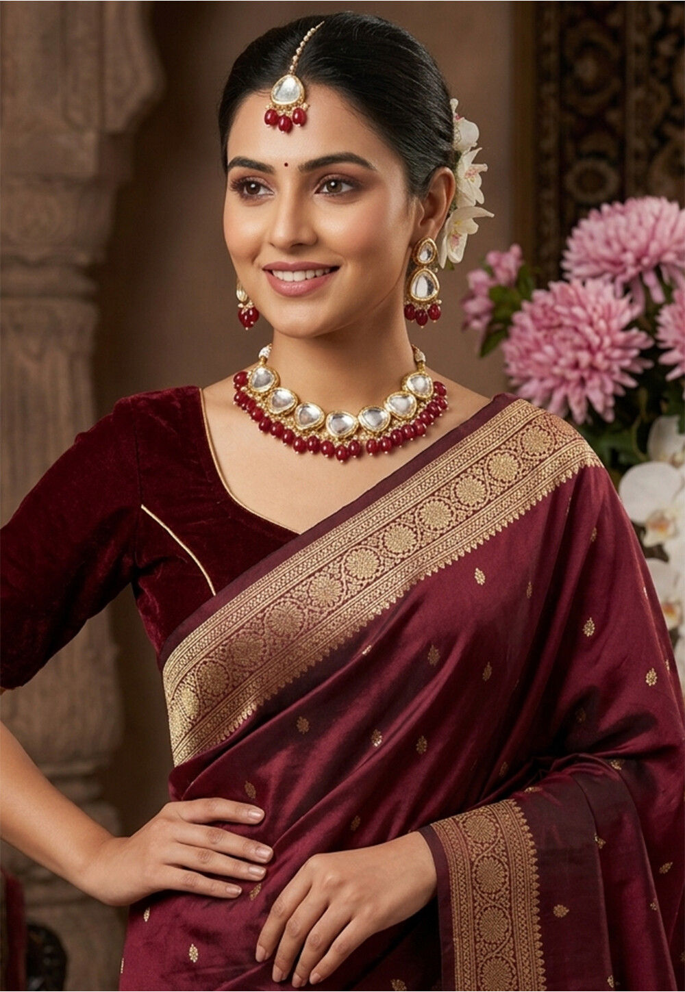 Buy Kundan Choker Necklace Set Online : JMY2167 - Utsav Fashion