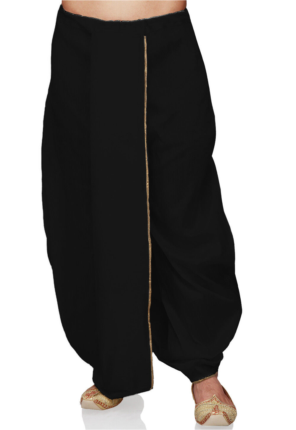 Buy Lace Border Art Silk Dhoti Pant in Black Online : MTE1258 - Utsav ...
