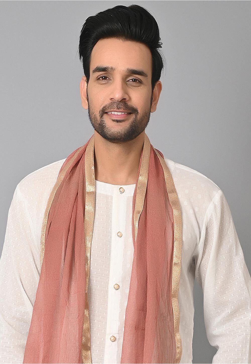 Buy Lace Border Pure Tissue Dupatta in Peach Online : MTE1154 - Utsav ...