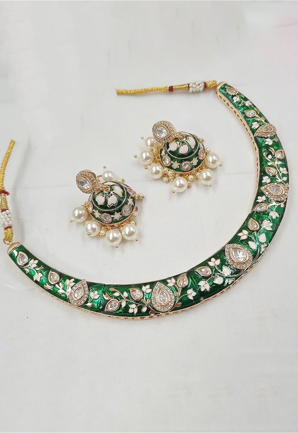 Buy Meenakari Choker Necklace Set Online : JHU4888 - Utsav Fashion