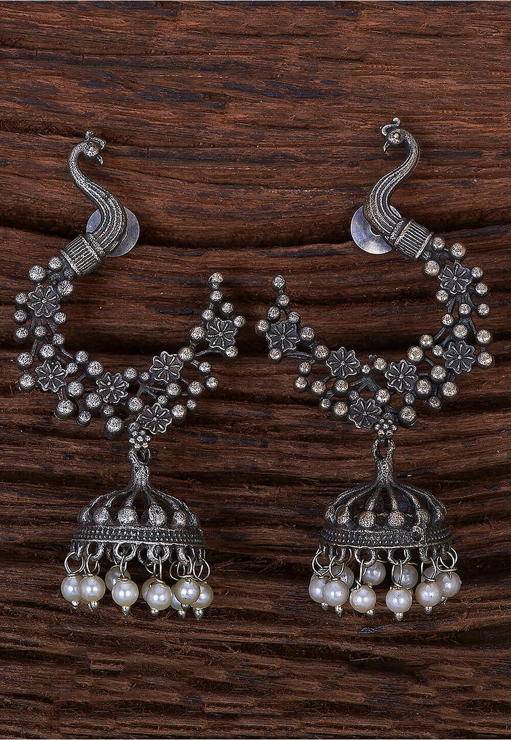 Buy Oxidised Jhumka Style Earrings Online : JKC7455 - Utsav Fashion