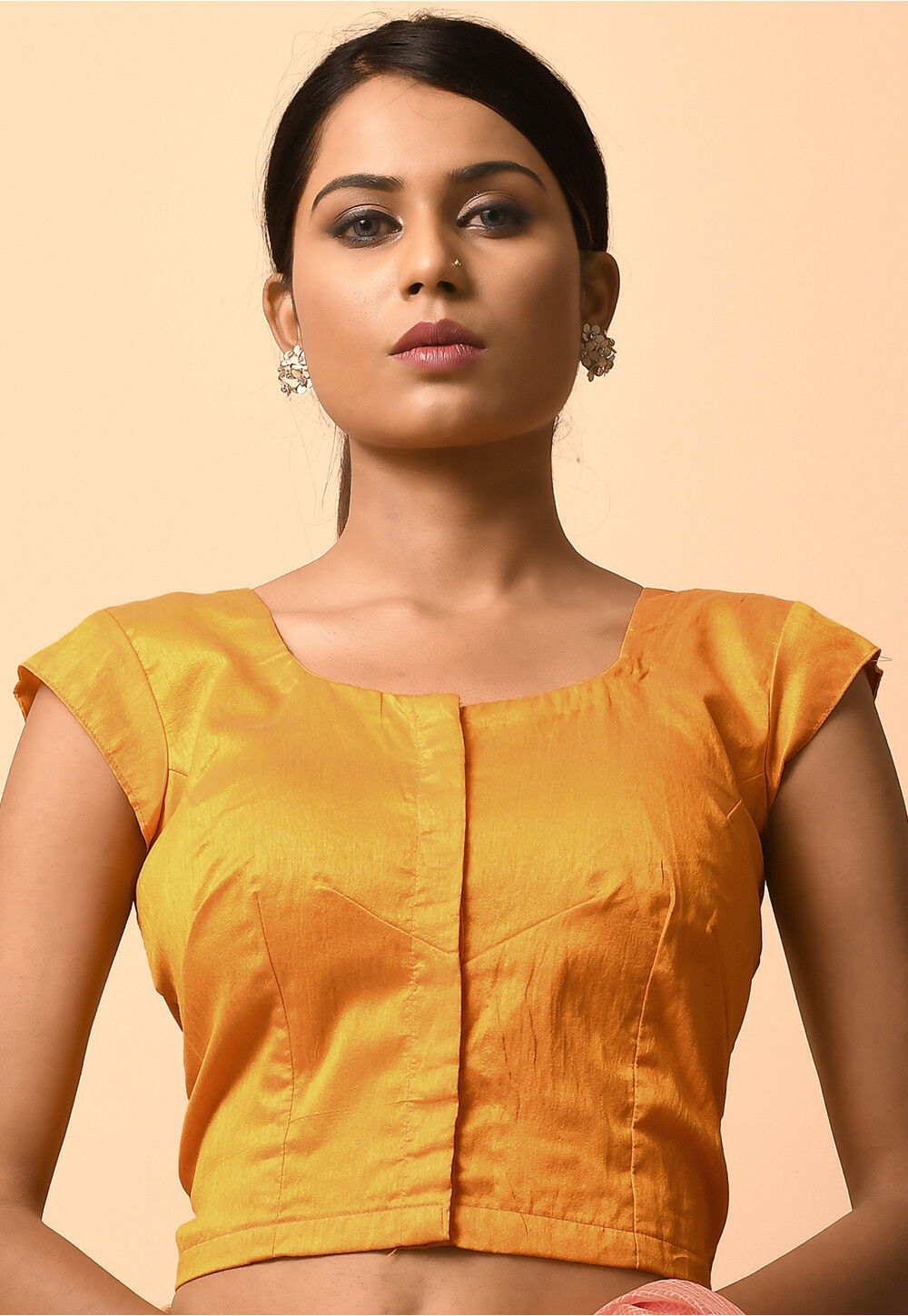 Buy Plain Art Silk Blouse in Orange Online : UUB1000 - Utsav Fashion