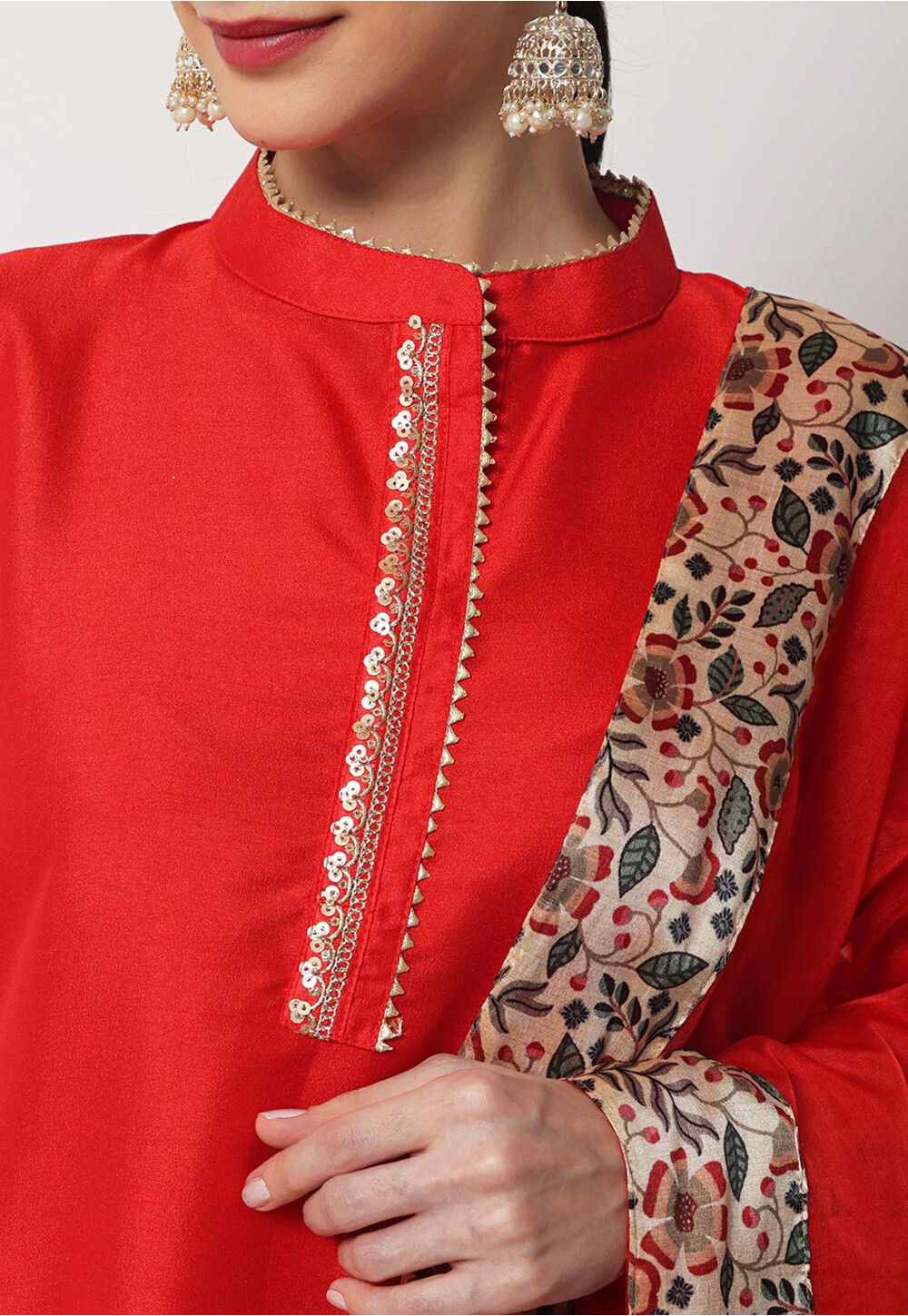 Buy Plain Art Silk Pakistani Suit in Red Online : KNV402 - Utsav Fashion