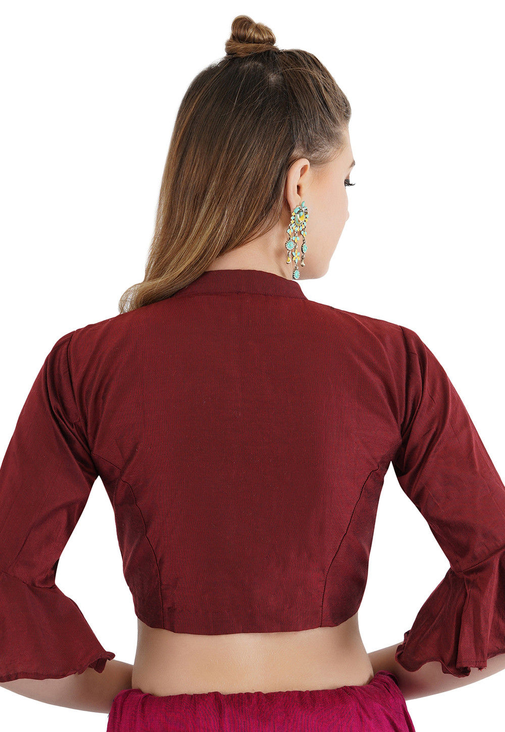 Buy Plain Cotton Silk Blouse in Maroon Online : UNT62 - Utsav Fashion