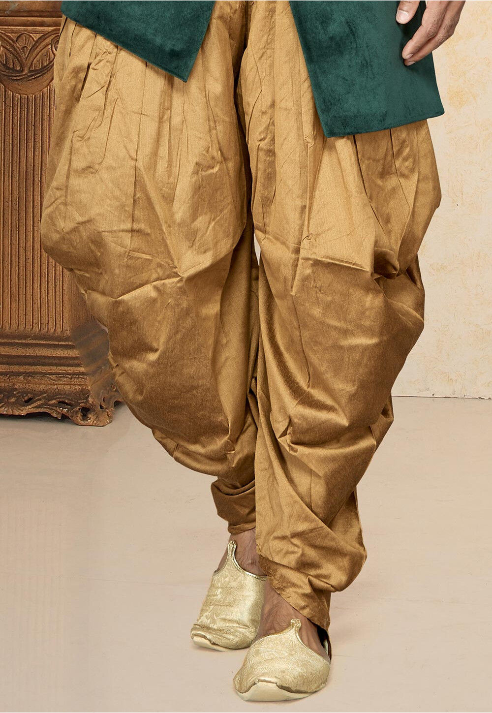 Buy Plain Velvet Asymmetric Sherwani in Dark Teal Green Online : MUF825 ...