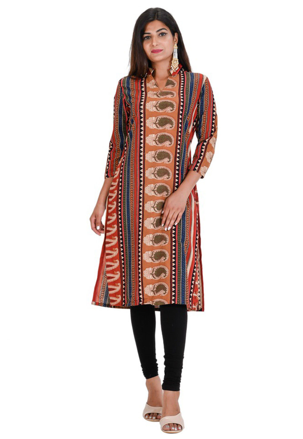 Buy Printed Cotton Straight Kurta in Multicolor Online : TJW1779 ...