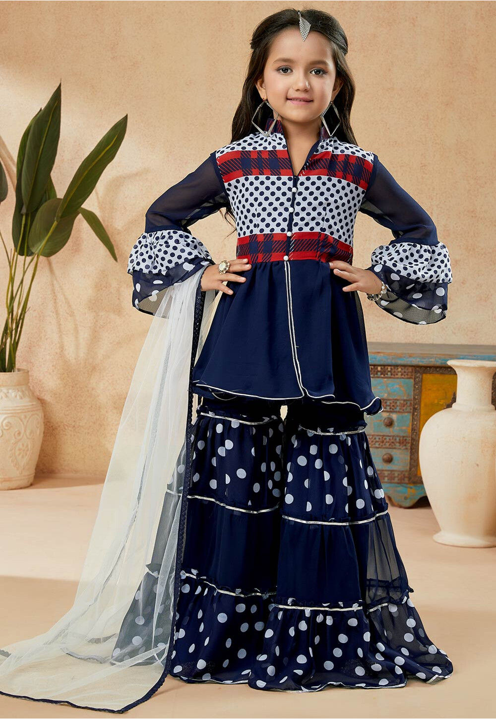 Buy Printed Georgette Pakistani Suit in Navy Blue Online : UDJ224 ...