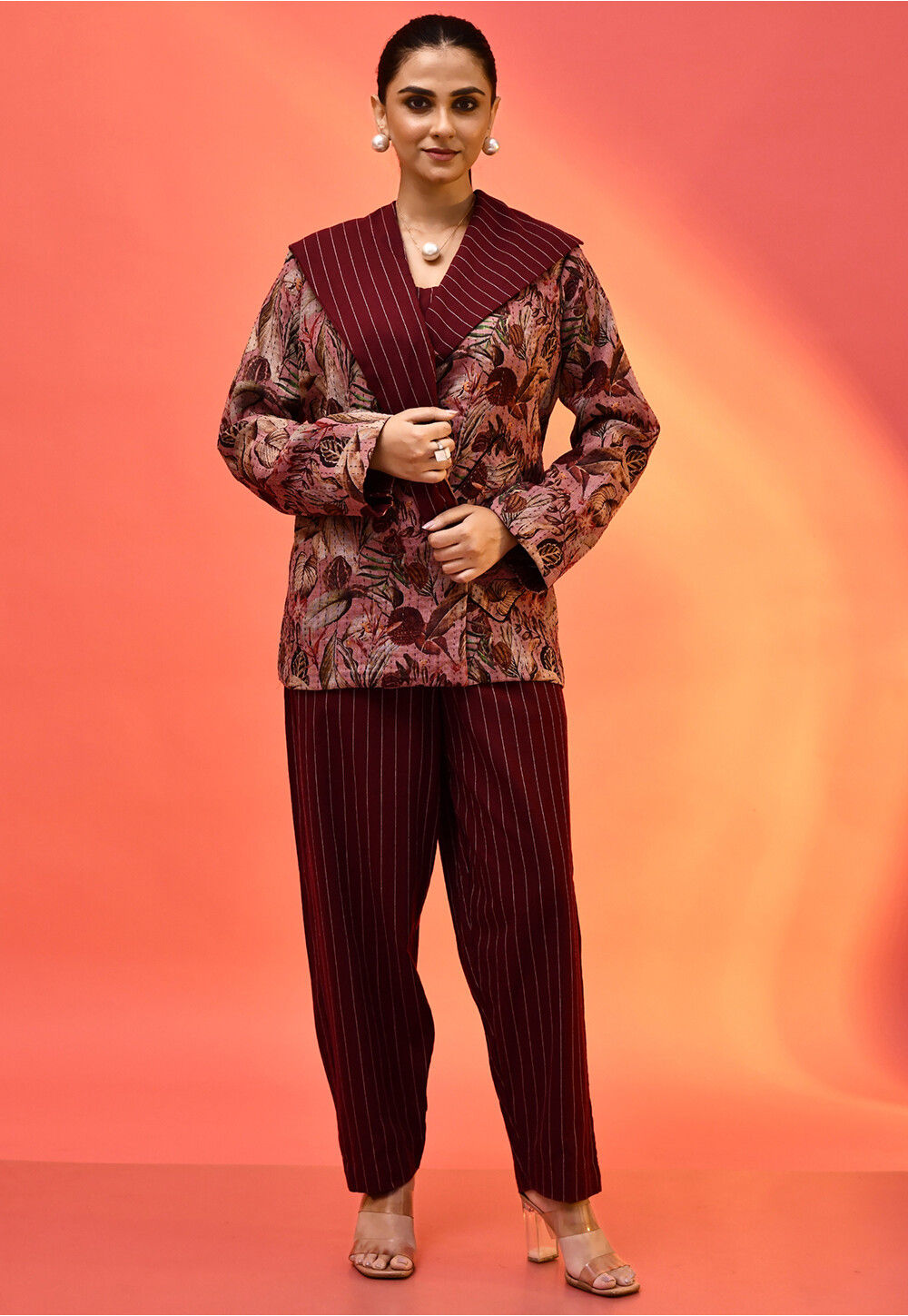 Buy Printed Handloom Cotton Crop Top Set in Maroon Online : TPK115 ...